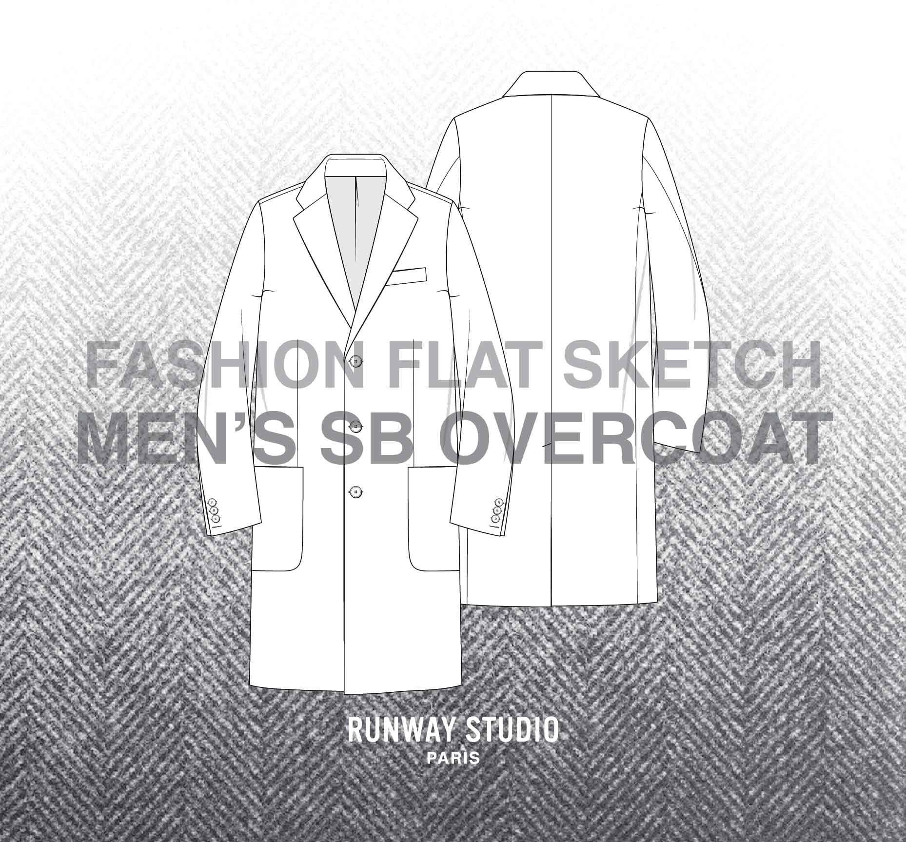 MEN'S SB OVERCOAT Fashion Vector Sketch Fashion Flat Sketch Menswear ...