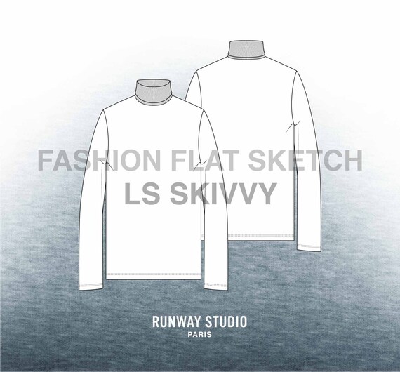 LS SKIVVY Fashion Vector Sketch Flat Sketch Technical Sketch | Etsy
