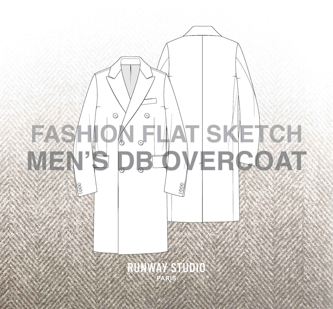 MEN'S DB OVERCOAT Fashion Vector Sketch - Fashion Flat Sketch ...