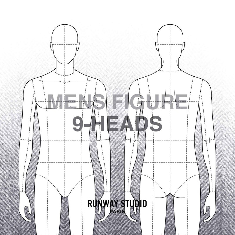 Male Croqui Template - Etsy
