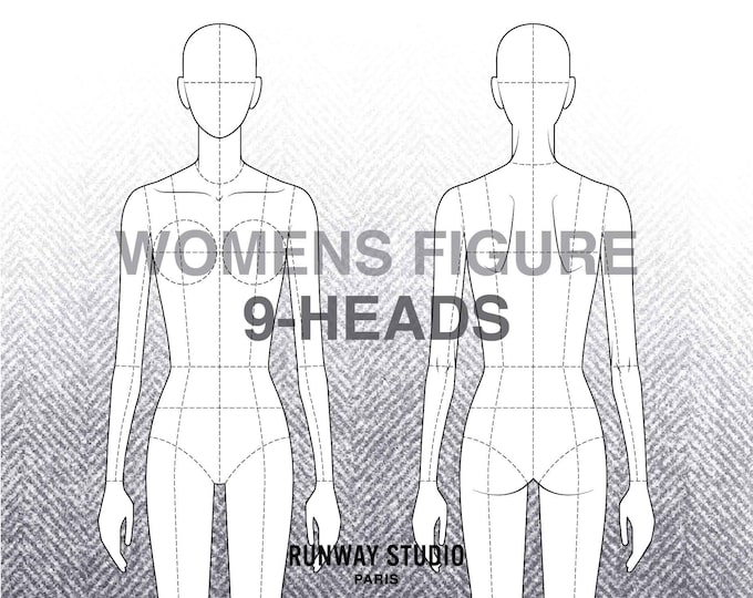 Fashion Flats Body Template FEMALE Fashion Figure Template, Flat Sketch ...