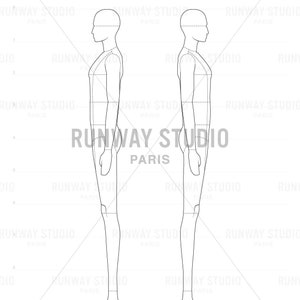 Buy MEN'S 9-HEAD FIGURE Template - Fashion Vector Sketch - Fashion ...