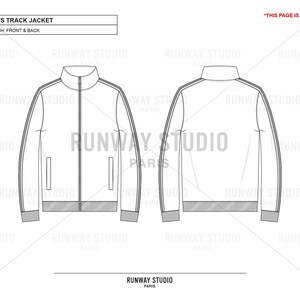 Mens TRACK JACKET Fashion Flat Sketch Fashion Vector Sketch - Etsy