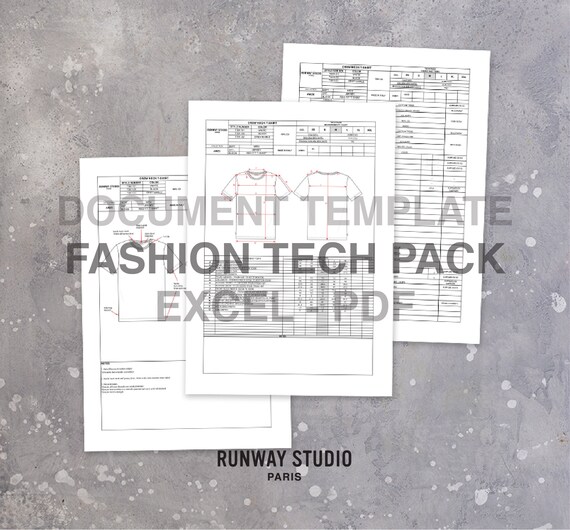 FASHION TECH PACK for Excel Fashion Document Template | Etsy