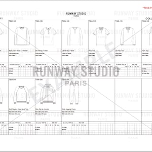 PRODUCT LINE SHEET Fashion Document Template Collection Line Plan ...