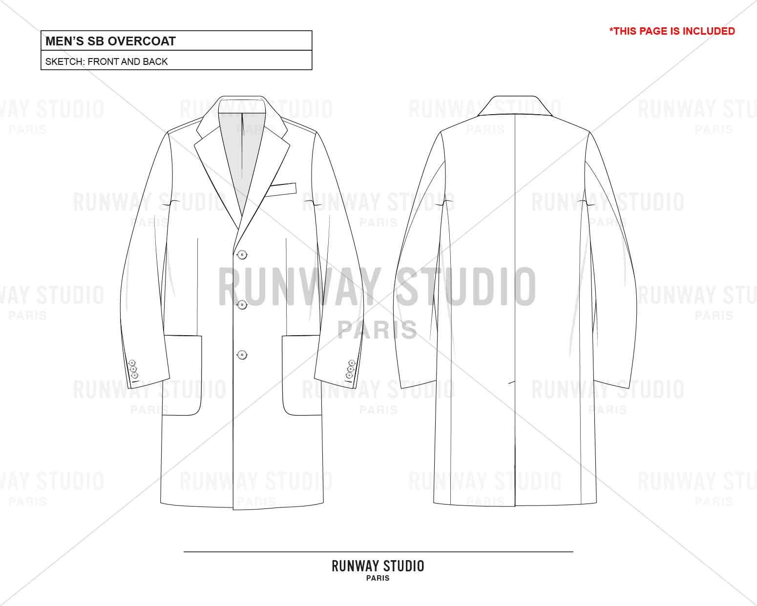MEN'S SB OVERCOAT Fashion Vector Sketch Fashion Flat Sketch Menswear ...