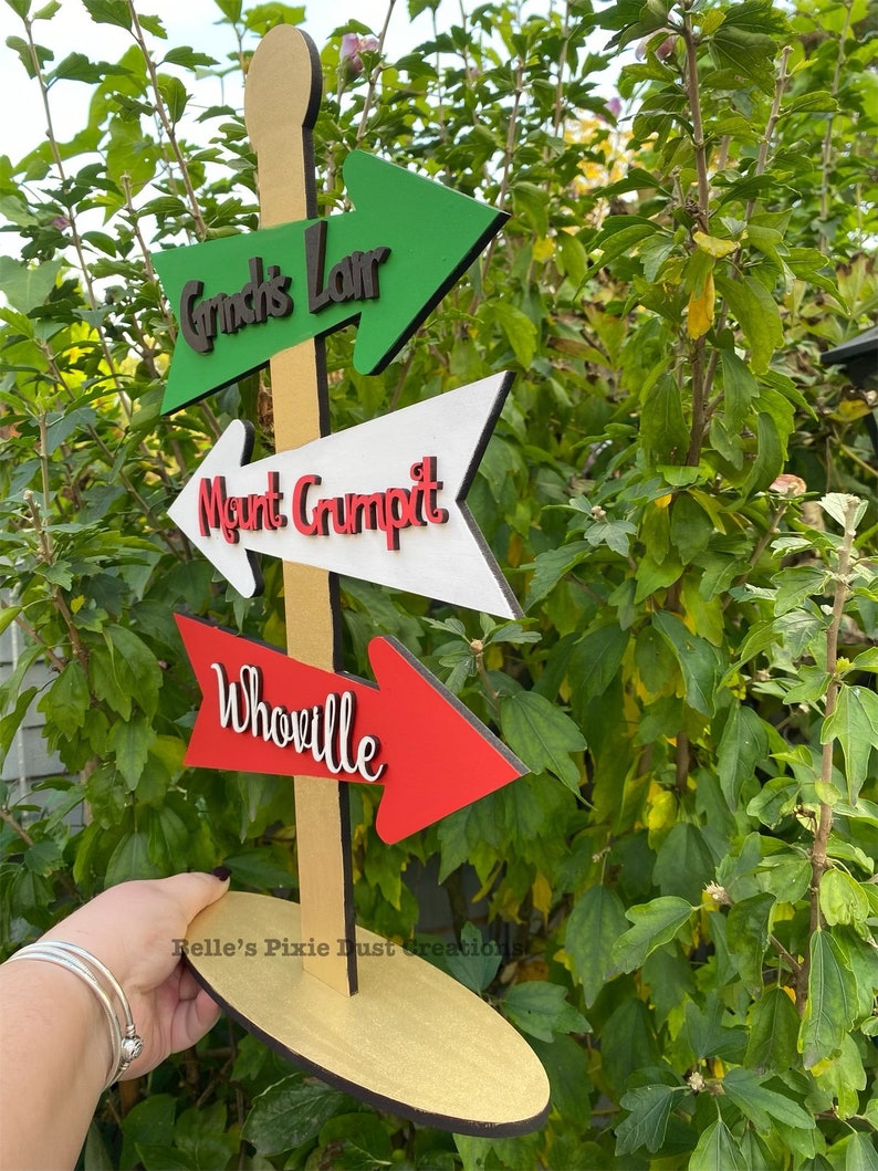 Grinch Inspired Direction Sign - Etsy UK