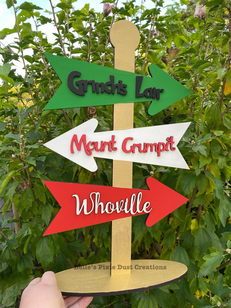 Grinch Inspired Direction Sign - Etsy UK