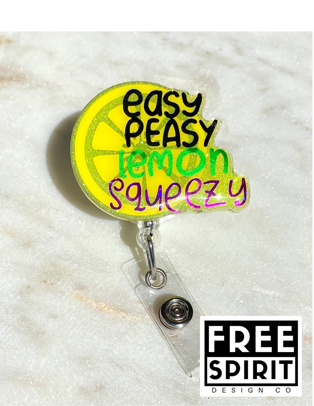 Easy Peasy Lemon Squeezy - Badge Reel | Gift | Nurse | Fruit | Be Kind ...