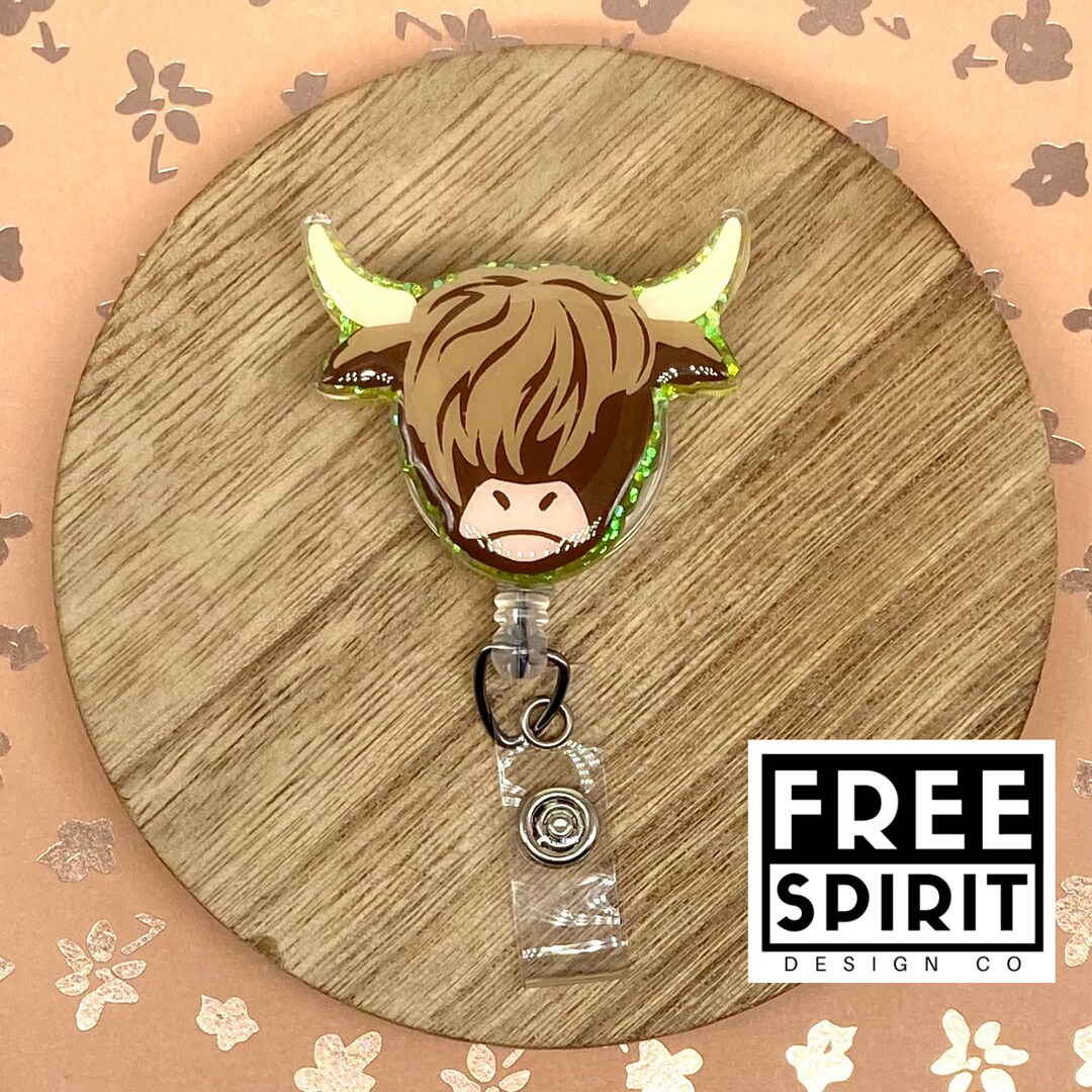 Baby Highland Cow - Badge Reel | Gift | Nurse | Healthcare | Be Kind ...