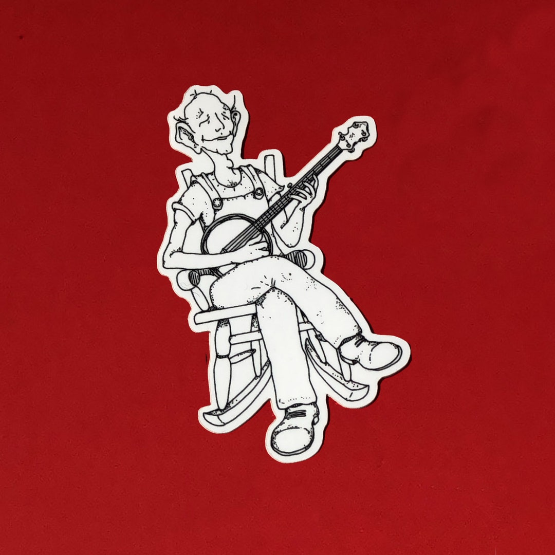 Old Man Banjo Die Cut Waterproof Sticker - Etsy