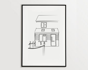 House drawing | Etsy