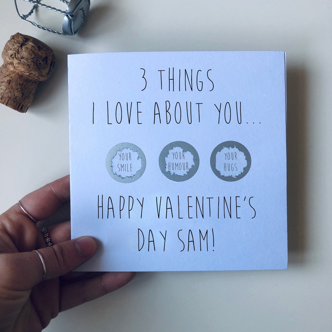 Scratch Card Happy Valentine's Day // 3 Things I Love - Etsy