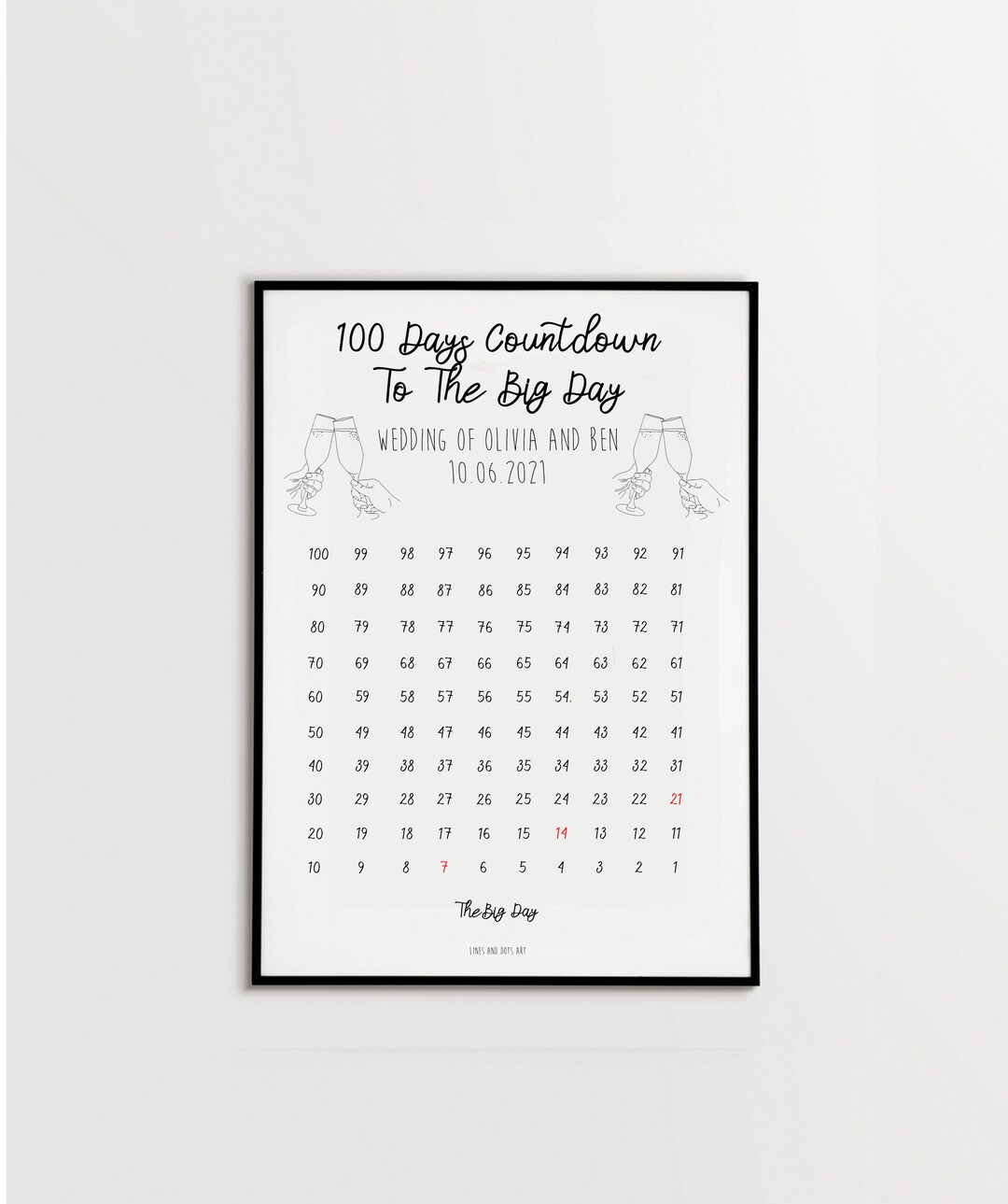 100 Days Countdown - Big Day Wedding Day Birthday Event Miss You Seeing ...