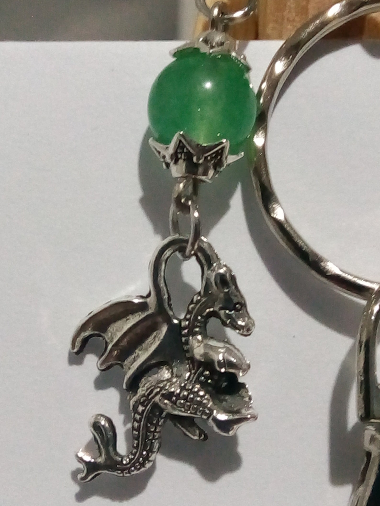 Keychain Keyring Silver Welsh Dragon with Gemstones to choose | Etsy
