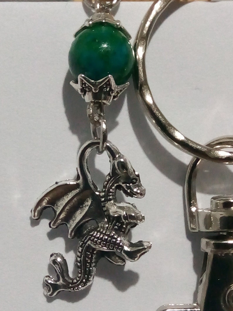 Keychain Keyring Silver Welsh Dragon With Gemstones to Choose - Etsy UK