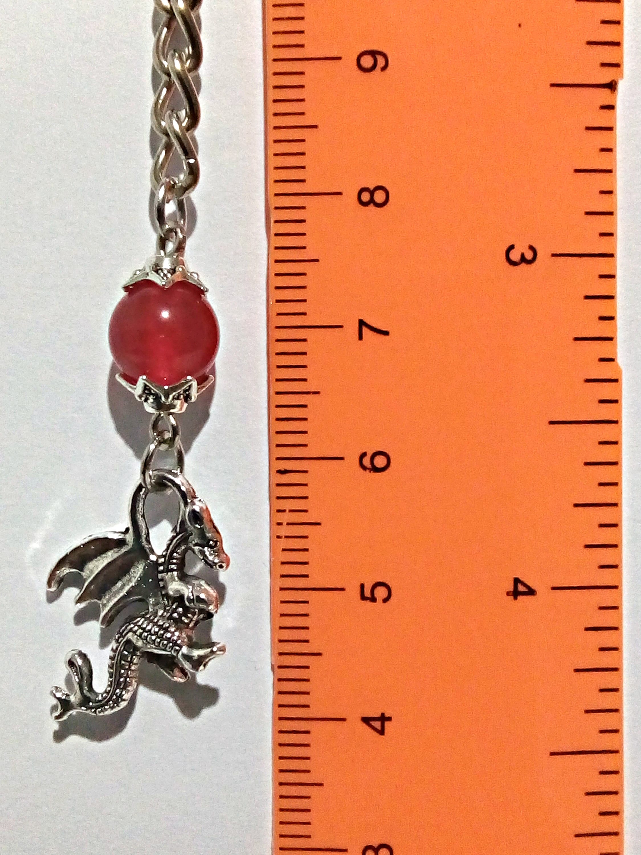 Keychain Keyring Silver Welsh Dragon with Gemstones to choose | Etsy