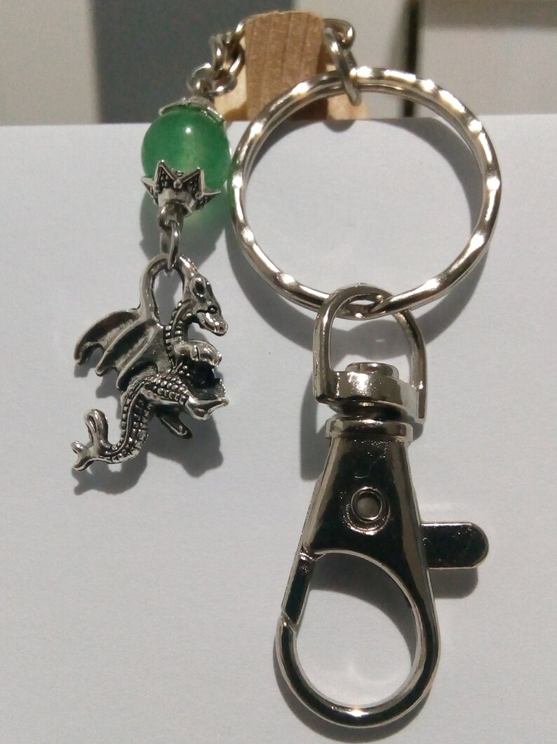 Keychain Keyring Silver Welsh Dragon With Gemstones to Choose - Etsy UK