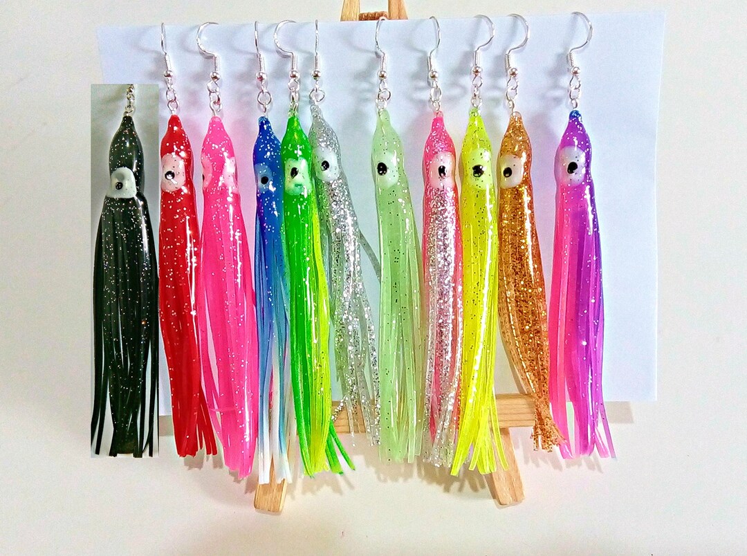 Jelly Squid Novelty Earrings. Fancy Unique Festival Gift Handmade in UK ...