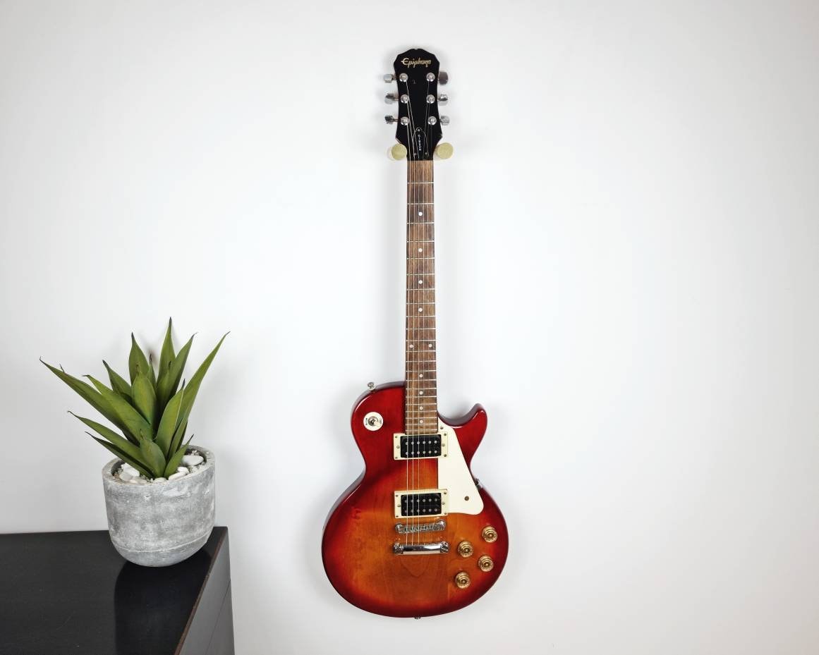 Walnut & Brass Floating Guitar Holder Wall Mount / Minimalist Simple ...