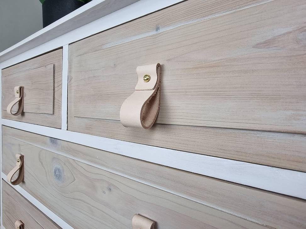 Leather Strap Furniture Handle Draw Pull | Etsy UK