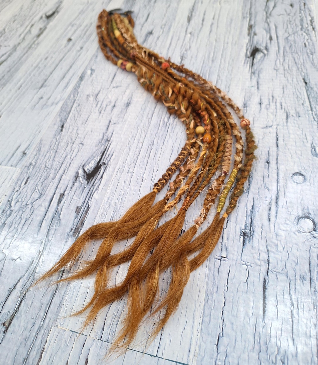 Ginger 4 Clip in Set of Forest Fae Braids, Dreadlocks, Hair Wraps ...