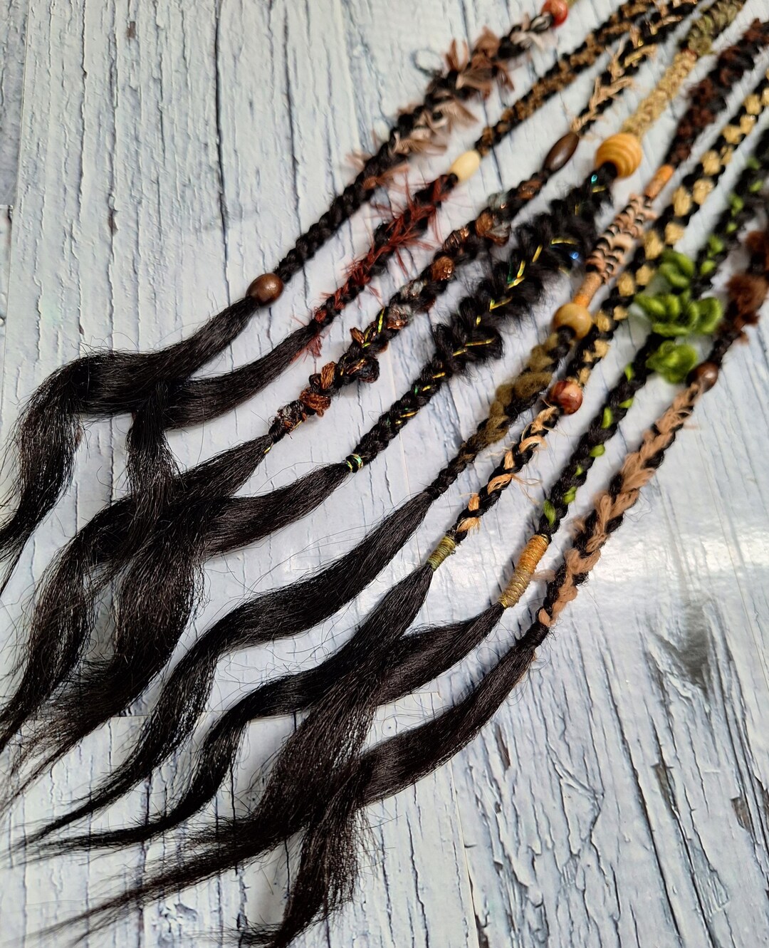Black 4 Clip Set, Forest Fae Braids, Dreadlocks, Hair Wraps, Synthetic ...