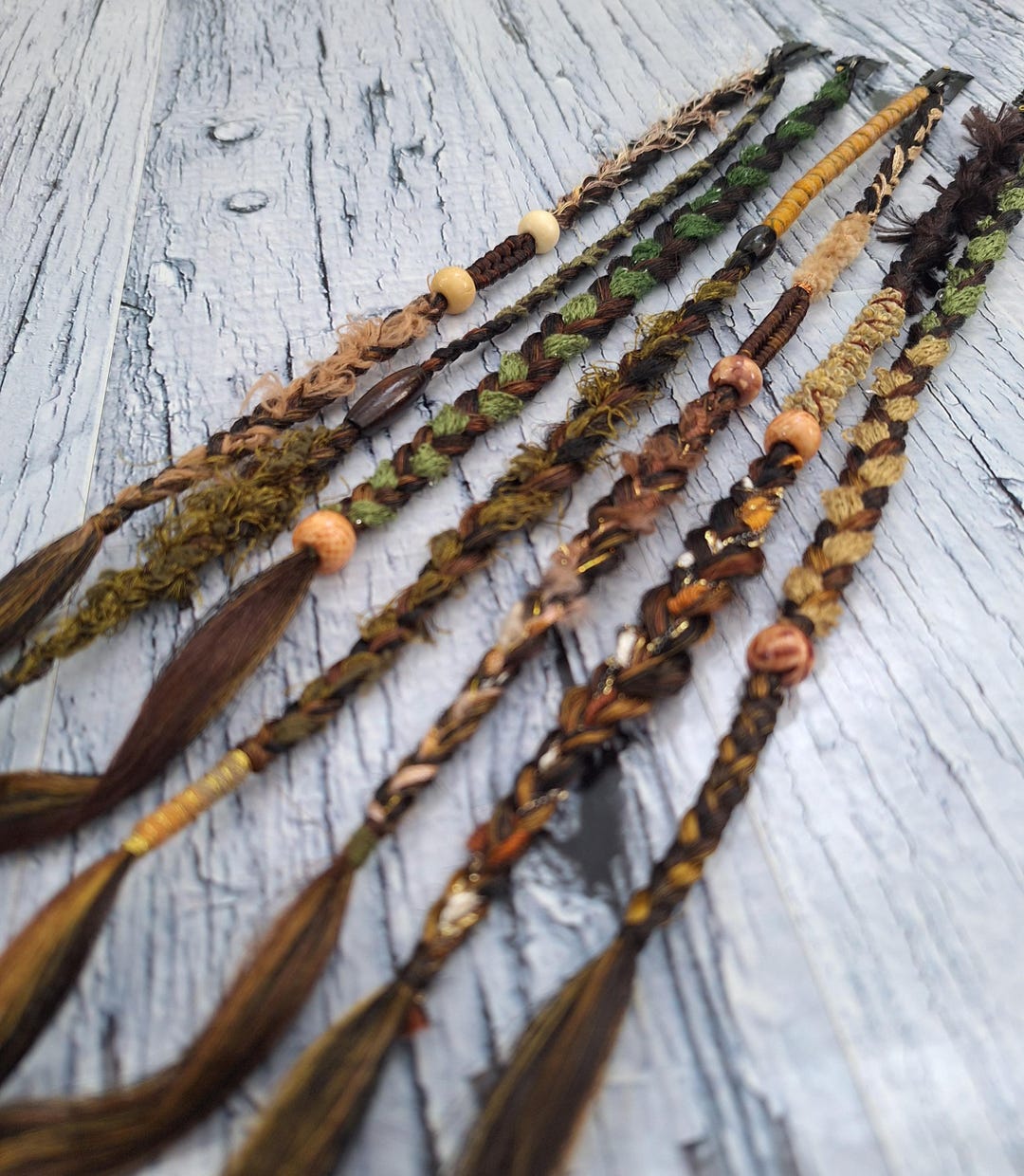 Clip in Set of Forest Fae Braids, Dreadlocks, Hair Wraps, Synthetic ...