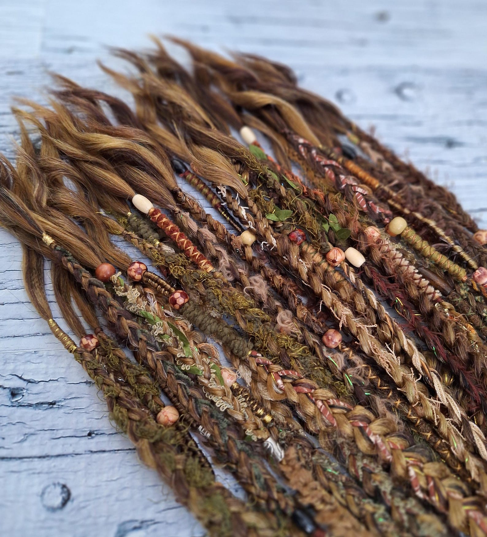 Forest Fae Braids, Clip in Dreads, Fishtail Braids, Synthetic Dreads ...