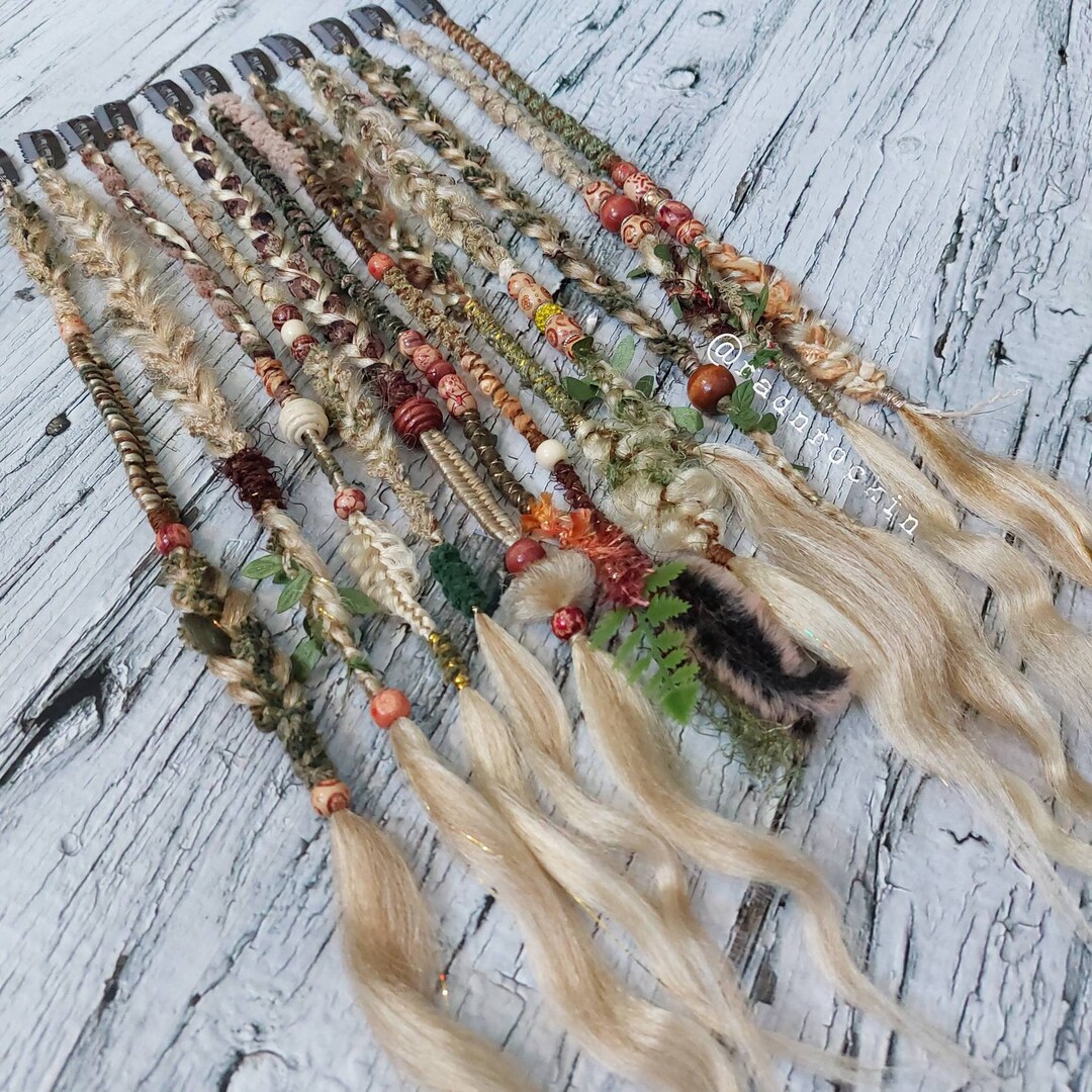 Forest Fae Braids, Clip in Dreads, Fishtail Braids, Synthetic Dreads ...
