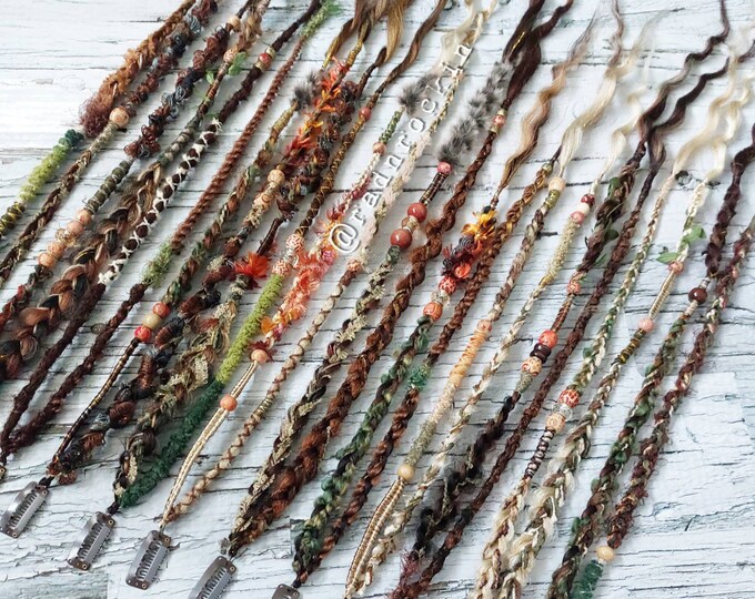 Clip in Forest Fae Braid, 1 Clip, Synth Dreads, Hair Wrap , Viking ...