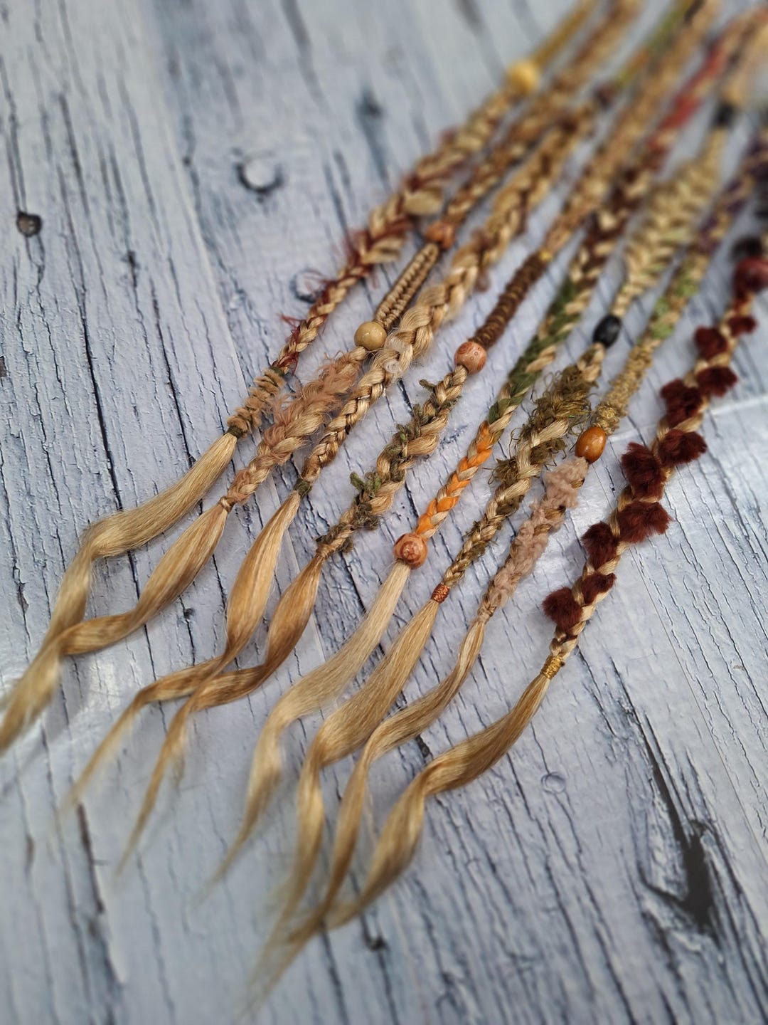 Blonde Clip in Set, 4 PC Forest Fae Braids, Dreadlocks, Hair Wraps ...
