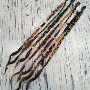 Clip in Set of Forest Fae Braids, Dreadlocks, Hair Wraps, Synthetic ...