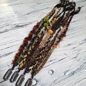Black 4 Clip Set, Forest Fae Braids, Dreadlocks, Hair Wraps, Synthetic ...