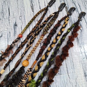 Black 4 Clip Set, Forest Fae Braids, Dreadlocks, Hair Wraps, Synthetic ...