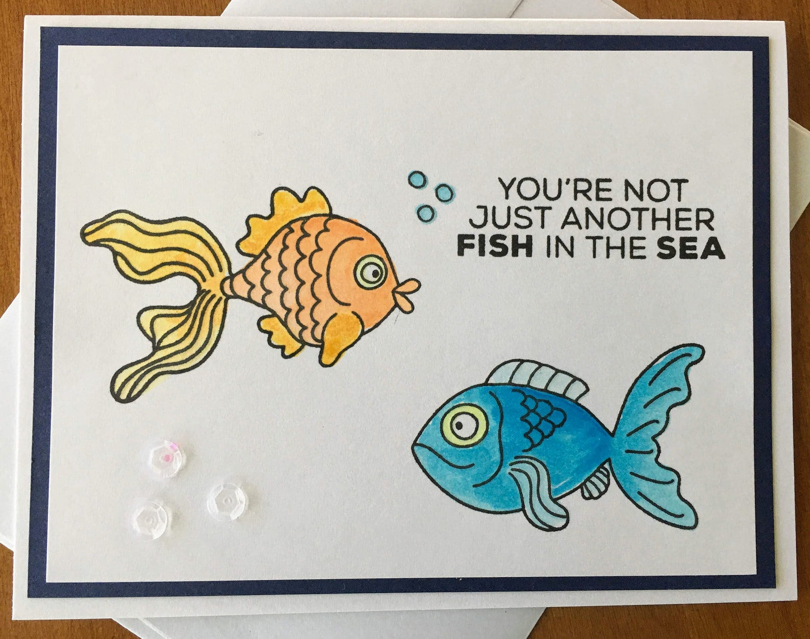 Handmade Note Cards, Set of 4, Water Color, Fish - Etsy