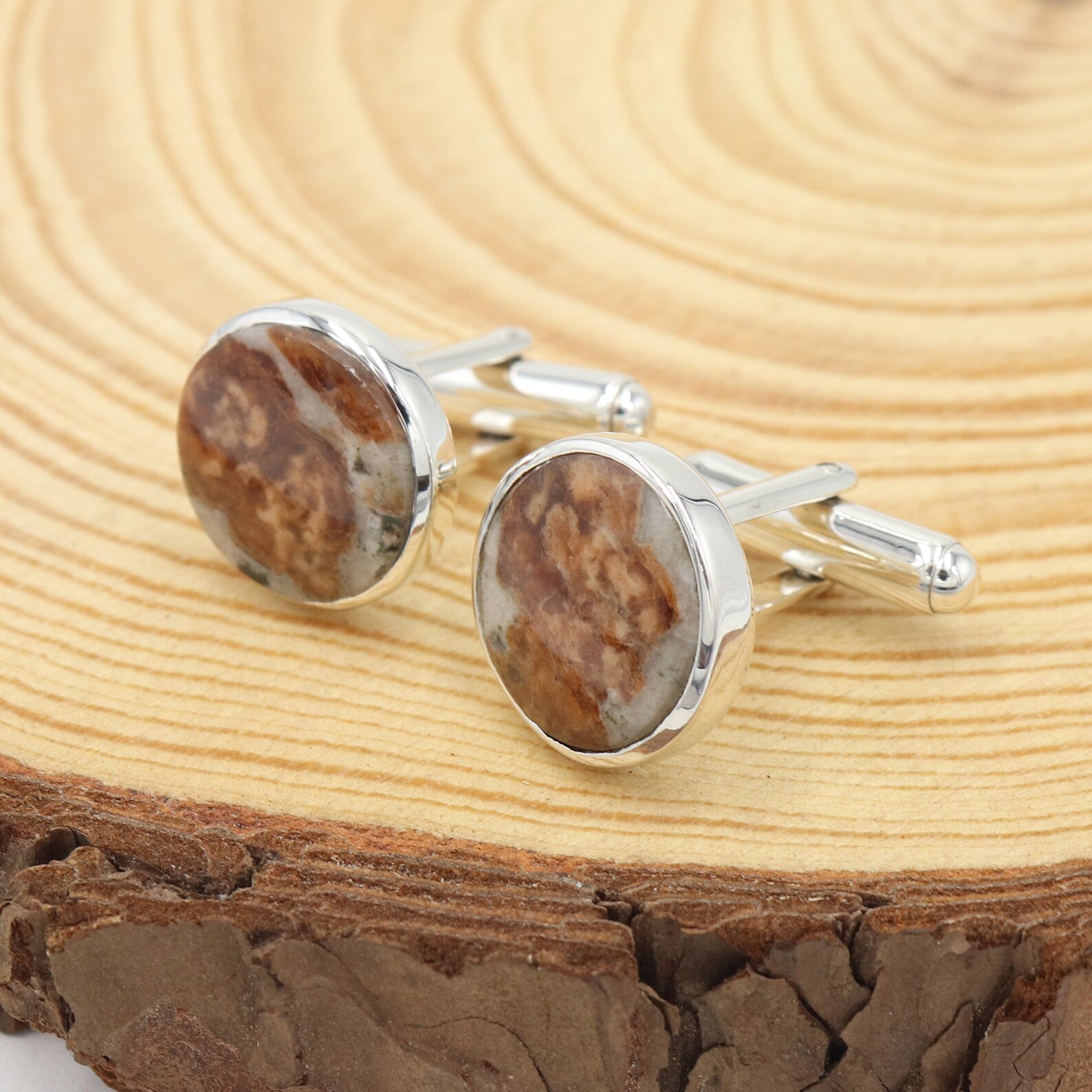 Garnet Cufflinks, Solid Sterling Silver, Handmade Groomsmen Cufflinks ...