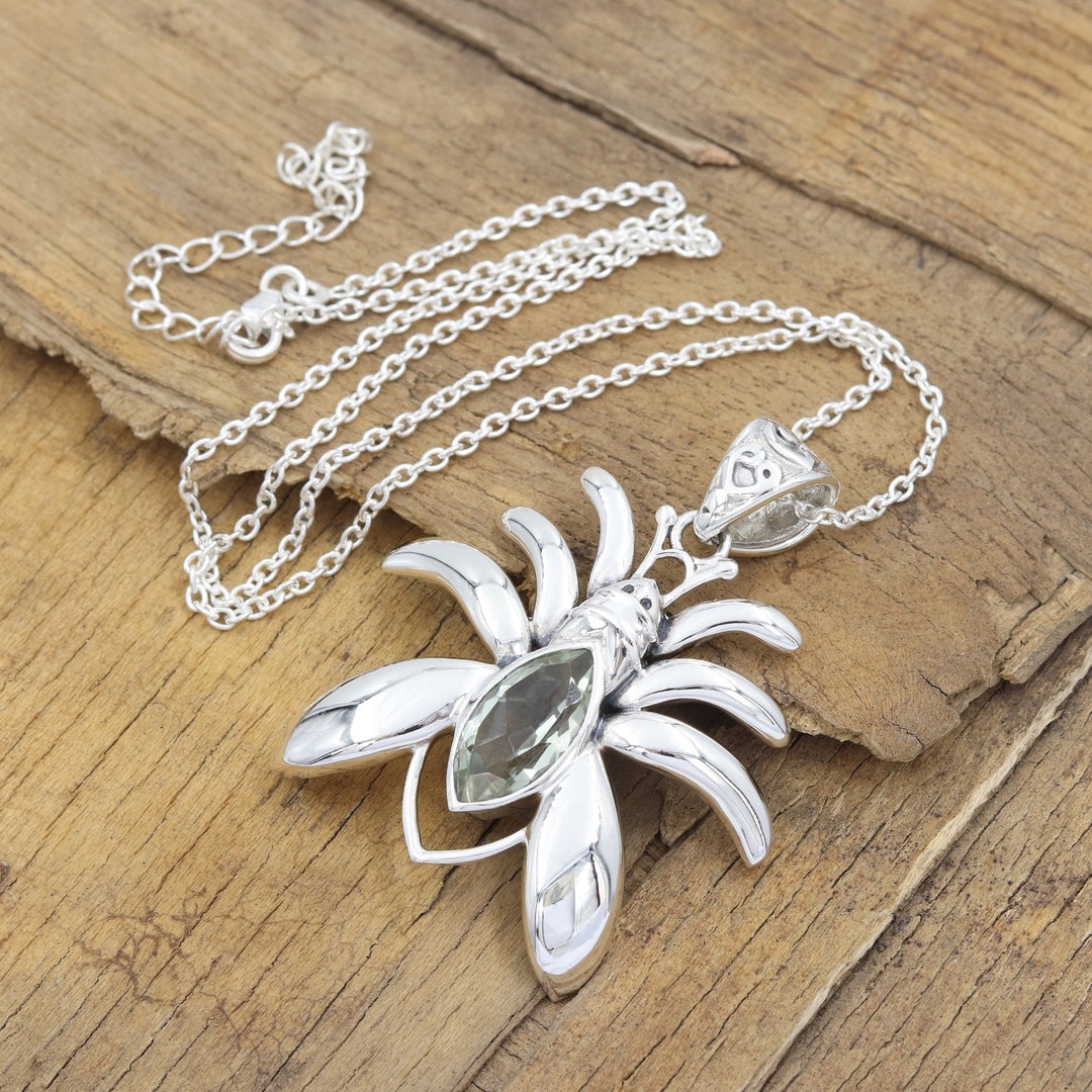 Gemstone Necklace, Solid Sterling Silver Pendant Necklace, Women's ...