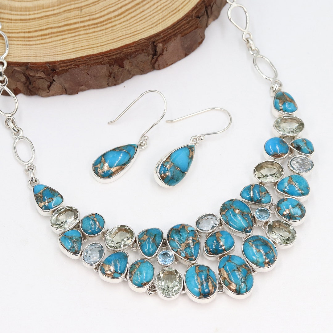 Turquoise Necklaces, Sterling Silver Necklaces, Blue Copper Turquoise ...