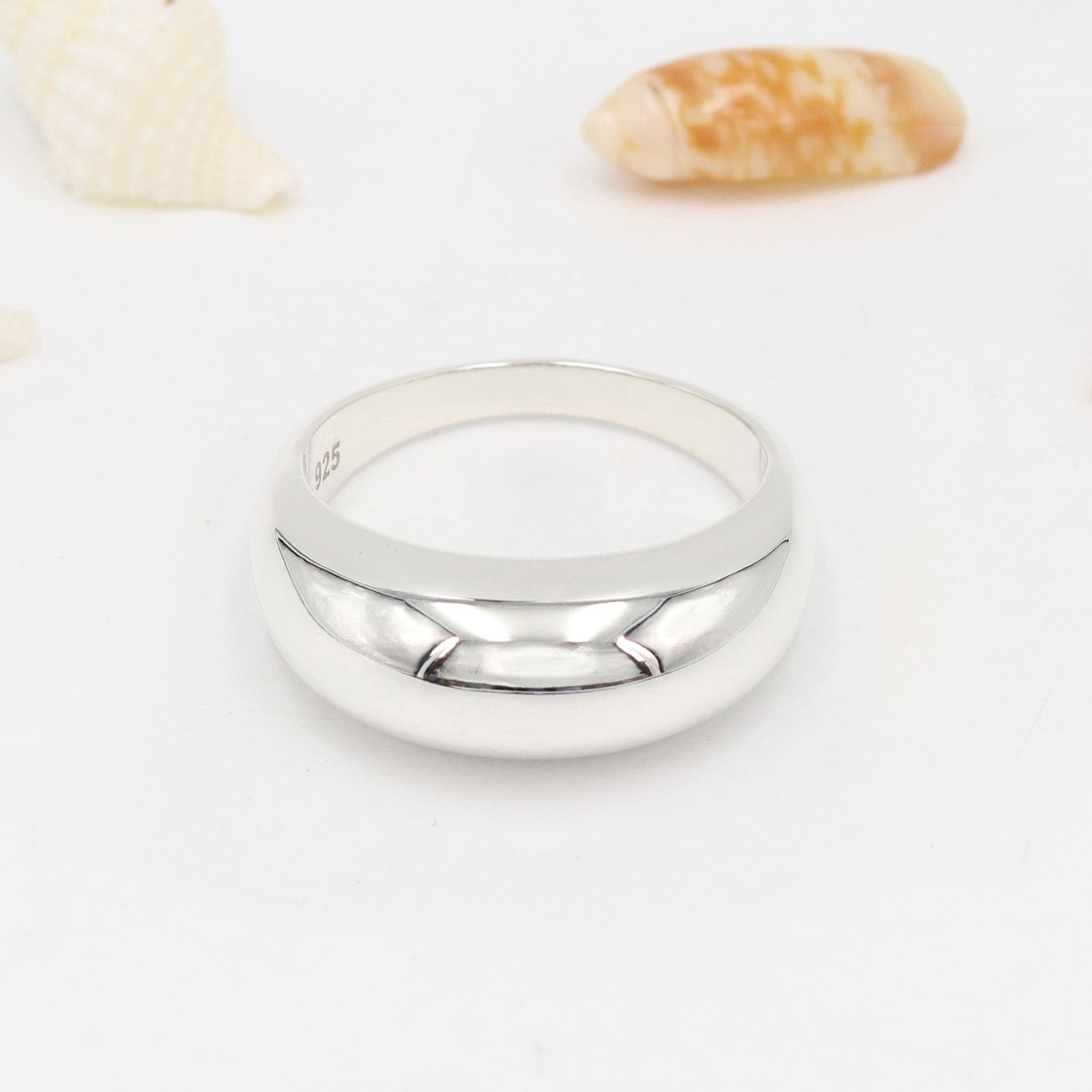 Silver Dome Ring, Solid Sterling Dome Ring, Gold Dome Ring, Modern ...