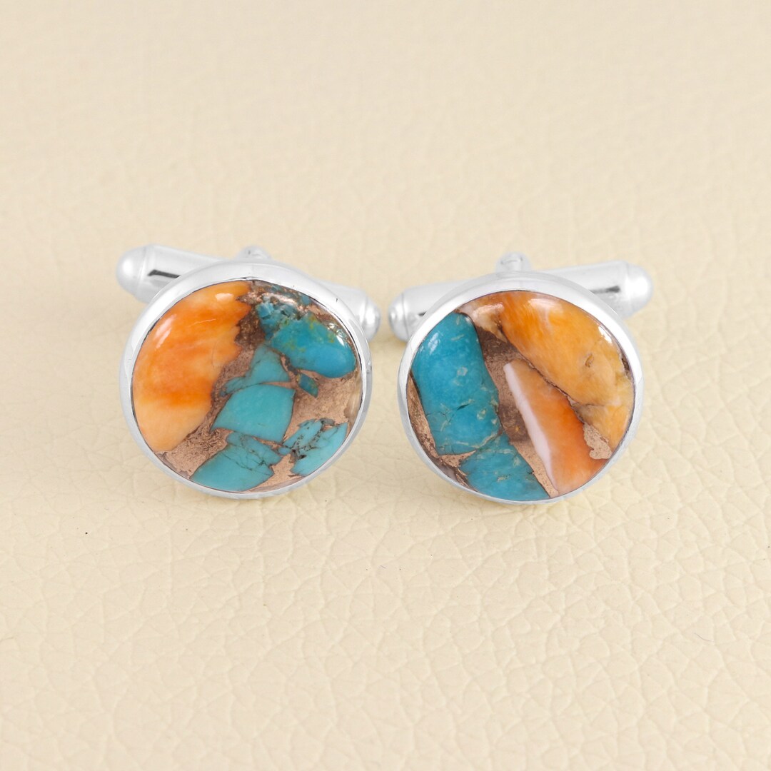 Turquoise Cufflinks, Sterling Silver Cufflinks, Groomsmen Cufflinks ...