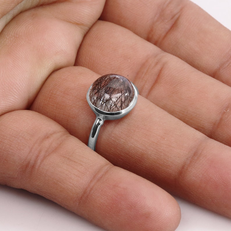 Tourmalinated Quartz Rings, Sterling Silver Rings, Black Rutile Rings ...