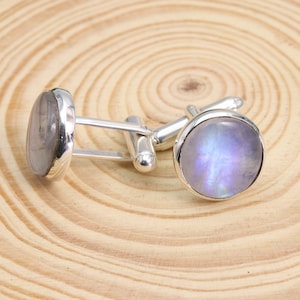 Moonstone Cufflinks, Sterling Silver Cufflinks, Groomsmen Cufflinks ...