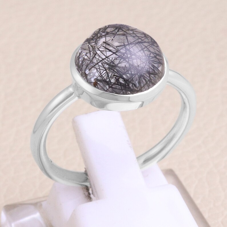 Tourmalinated Quartz Rings, Sterling Silver Rings, Black Rutile Rings ...