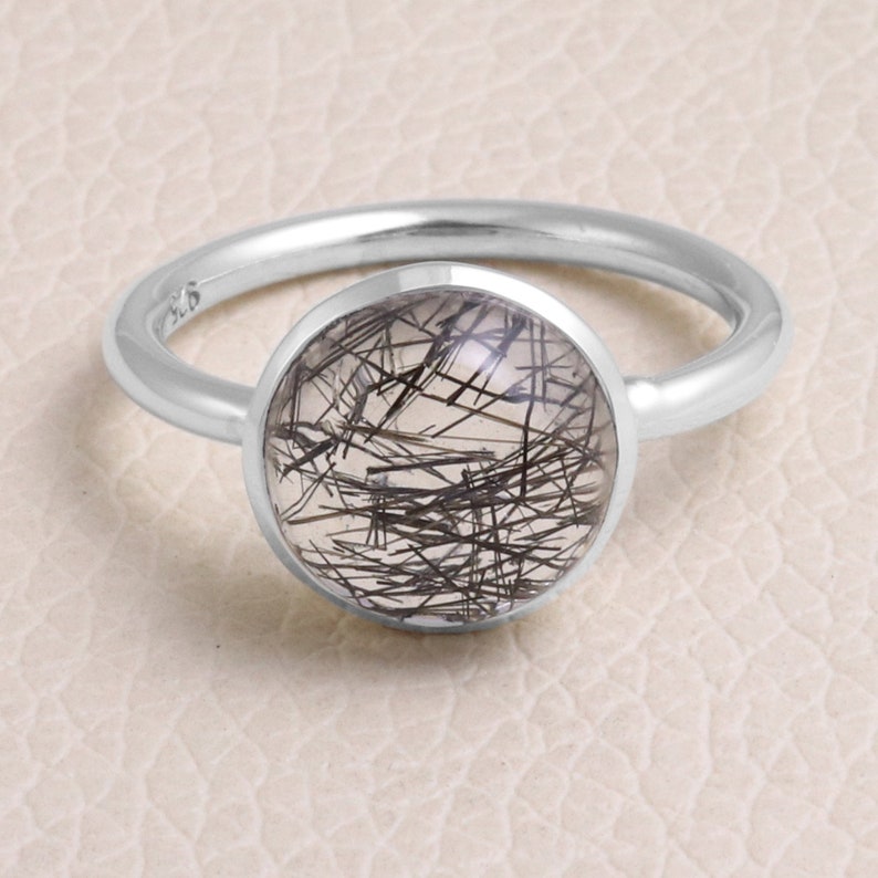 Tourmalinated Quartz Rings, Sterling Silver Rings, Black Rutile Rings ...