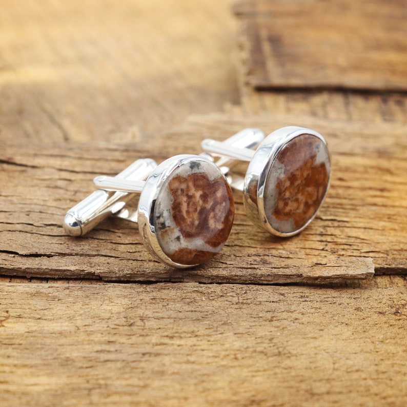Garnet Cufflinks, Solid Sterling Silver, Handmade Groomsmen Cufflinks ...