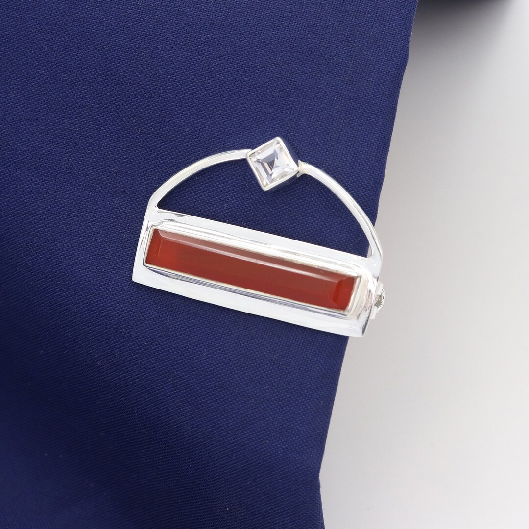 Onyx Tie Clip, Solid Sterling Silver Tie Clip, Tie Clip for Men ...