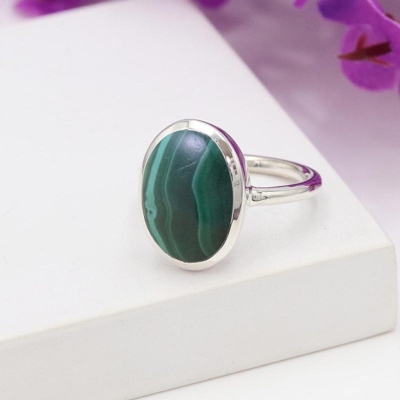 Malachite Rings - Etsy