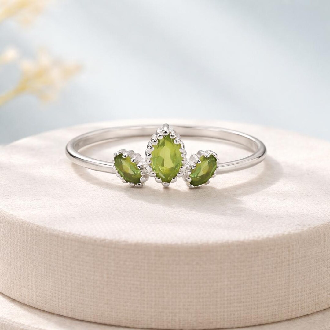 Peridot Ring, Solid Silver Ring, Natural Peridot Rings, Handmade Ring ...