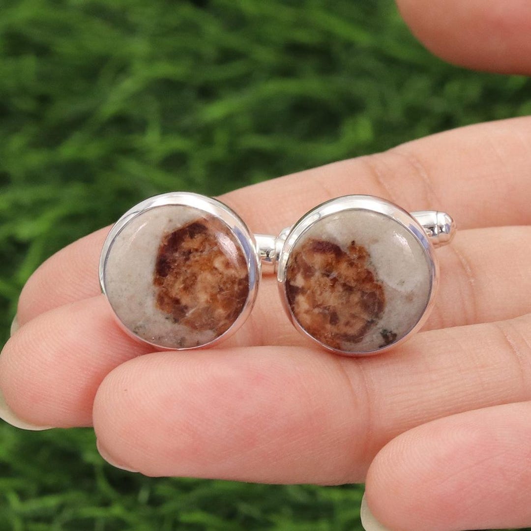 Garnet Cufflinks, 925 Sterling Silver, Handmade Groomsmen Cufflinks ...